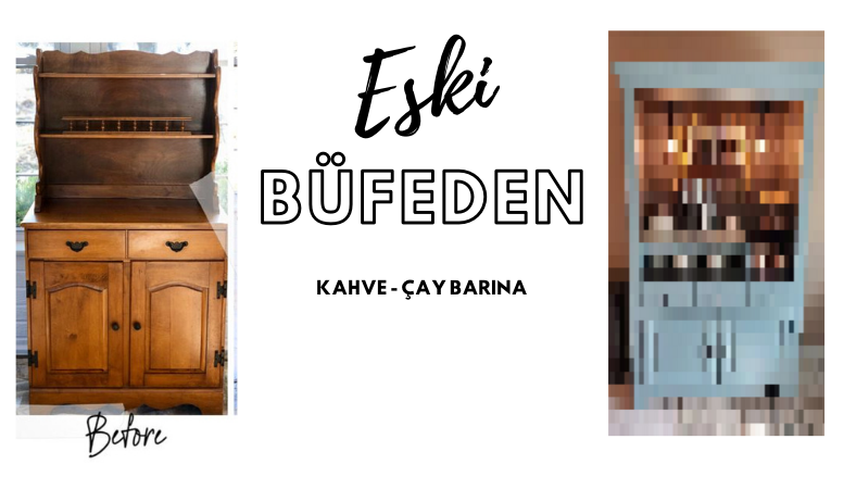 Eski vitrinden modern kahve köşesine