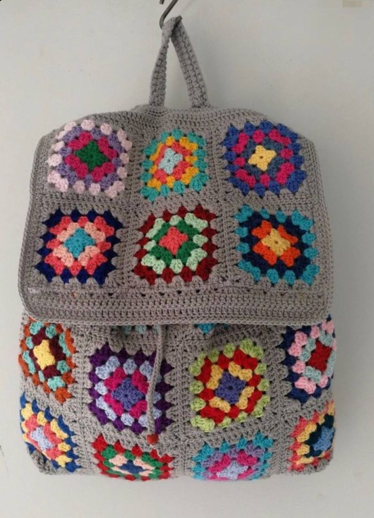 Kare örgü motif çanta modelleri